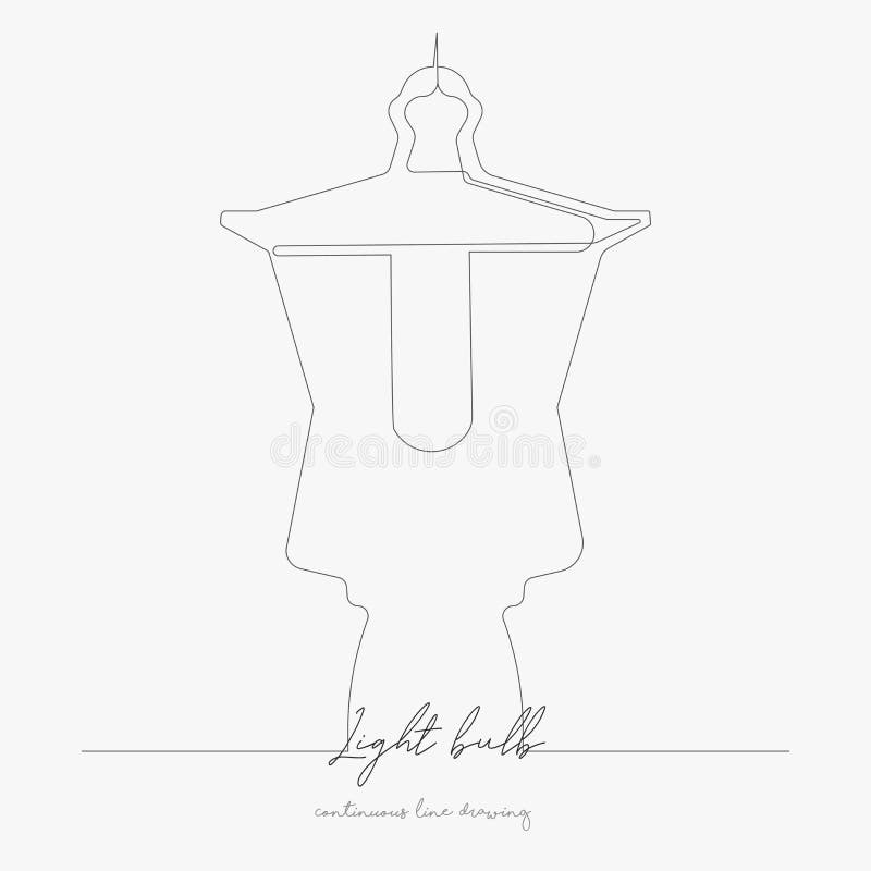 Continuous Line Drawing. Light Bulb. Simple Vector Illustration. Light ...
