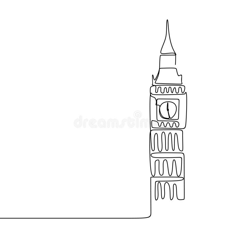 Digital Prints Minimalist Wall Art Drawing London Big Ben England Line ...