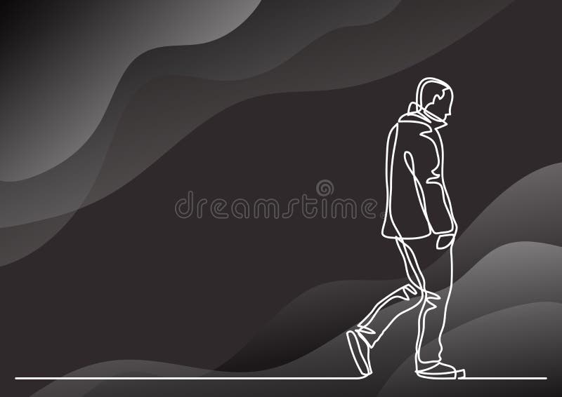 Continuous Line Drawing Lonely Man Stock Illustrations – 61 Continuous ...