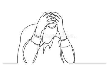 Continuous Line Drawing Man Crying Stock Illustrations – 66 Continuous ...