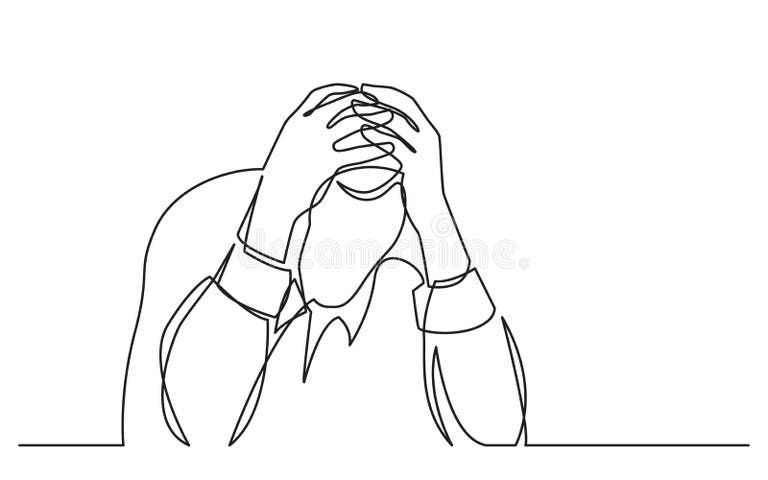 Worry Continuous Line Drawing Stock Illustrations – 110 Worry ...