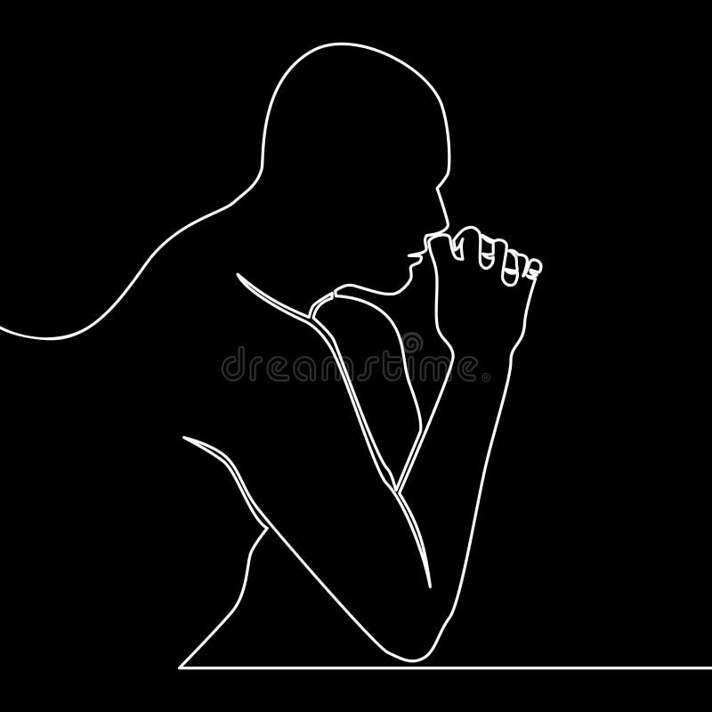 Continuous Line Drawing of Man in Despair Vector Stock Vector ...