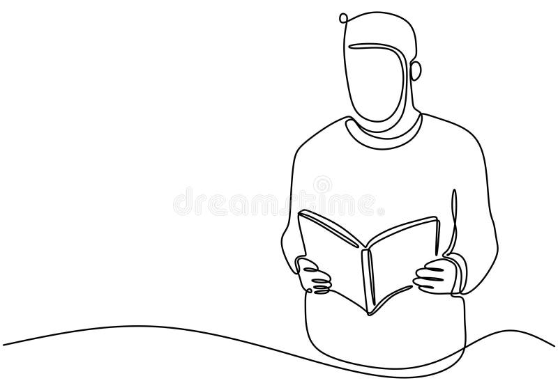 Man Reading Book Line Drawing Stock Illustrations – 835 Man Reading ...