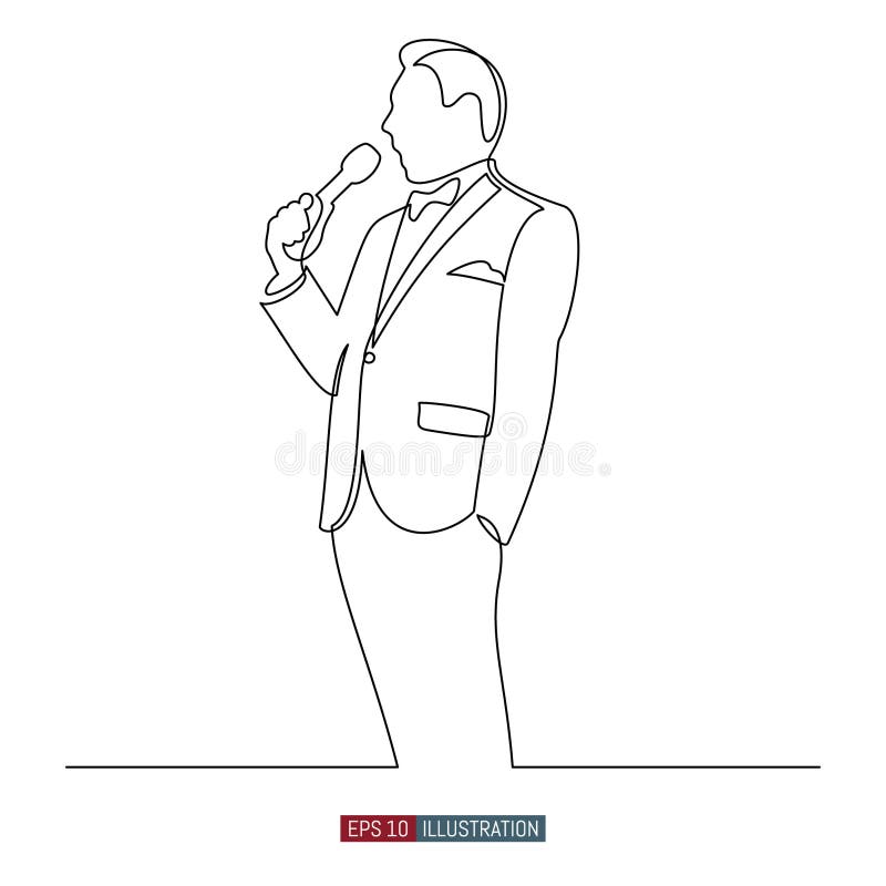 Continuous Line Drawing Singer Stock Illustrations – 215 Continuous ...