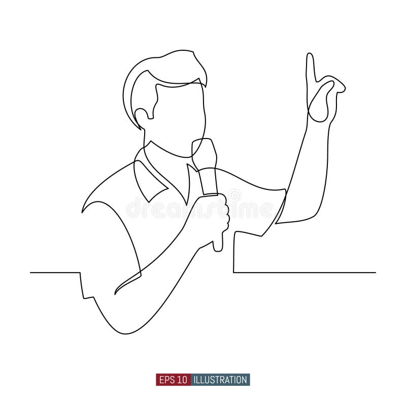 Continuous Line Drawing Singer Stock Illustrations – 200 Continuous ...