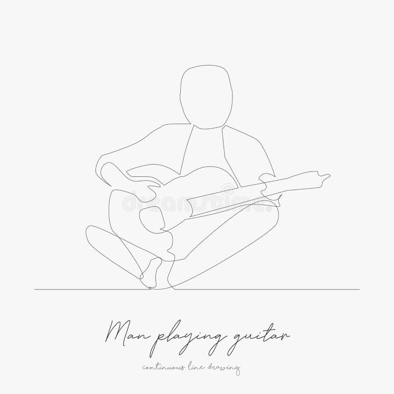 Continuous Line Drawing. Man Playing Guitar. Simple Vector Illustration ...