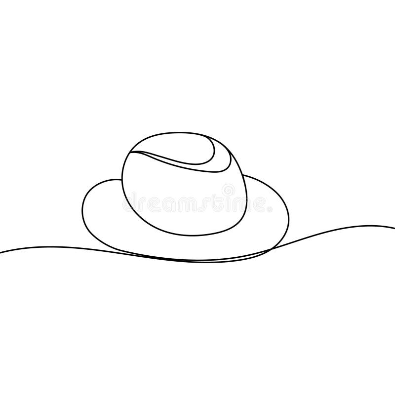 Continuous Line Drawing of a Man S Hat, . Line Art Stock Vector ... Continuous Line Drawing of a Man S Hat, . Line Art Stock Vector ...