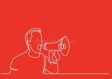 Continuous Line Drawing Yelling Stock Illustrations – 34 Continuous ...