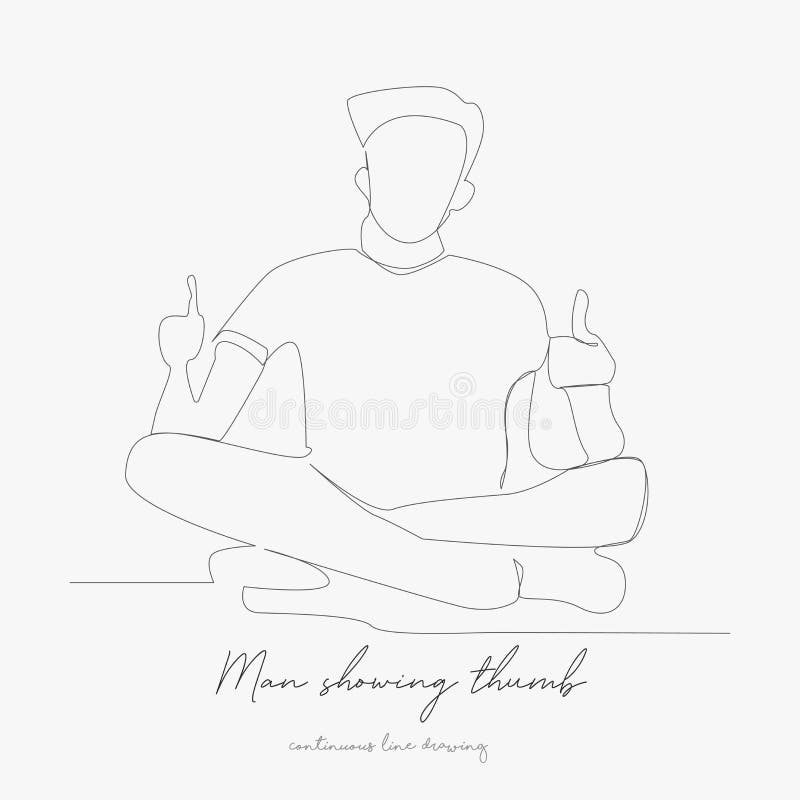 Continuous Line Drawing. Man Showing Thumb Up. Simple Vector ...