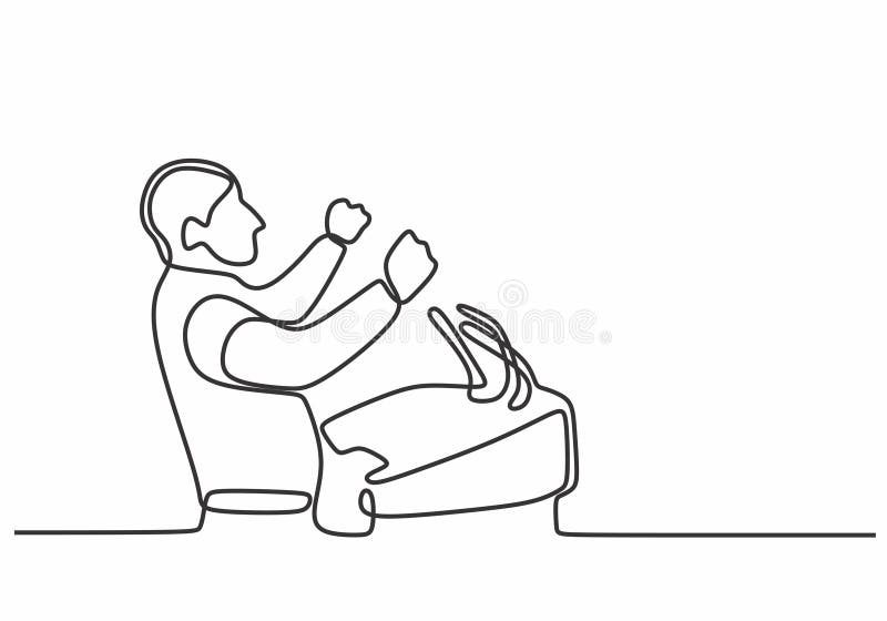 Continuous Line Drawing of a Man Speaking at a Podium - Simple Vector ...