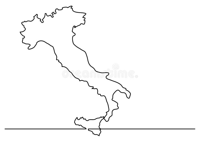 Continuous Line Drawing - Map of Italy Stock Vector - Illustration of ... Continuous Line Drawing - Map of Italy Stock Vector - Illustration of ...