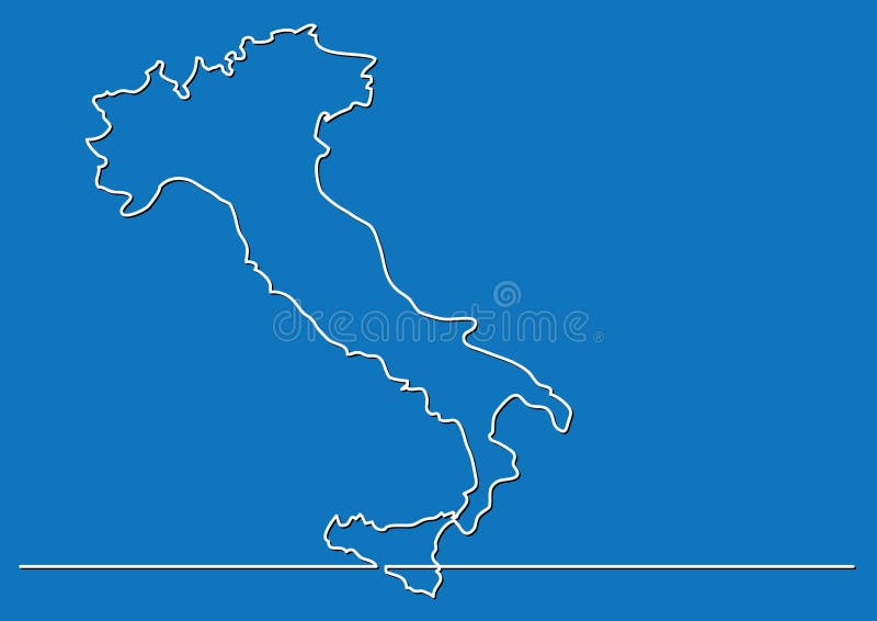 Continuous Line Drawing - Map of Italy Stock Vector - Illustration of ...