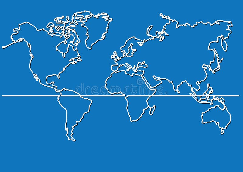 Continuous Line Drawing - Map of World Map Stock Vector - Illustration ... Continuous Line Drawing - Map of World Map Stock Vector - Illustration ...