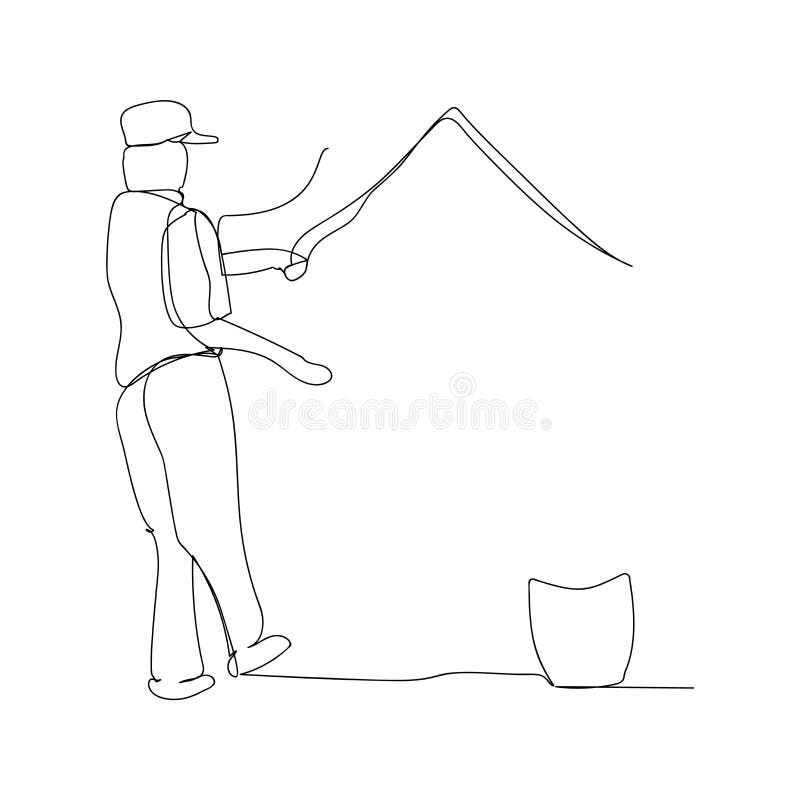 Continuous Line Drawing of Men Drawing. Isolated Sketch Drawing of Men ...