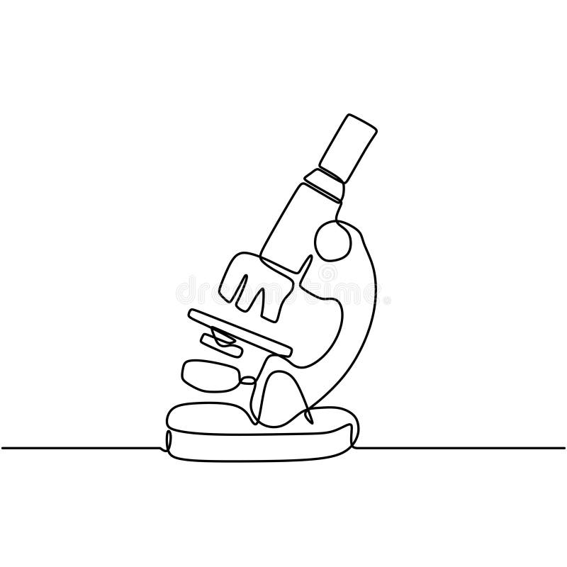 Continuous Line Drawing Microscope. Science Equipment for Biology ...