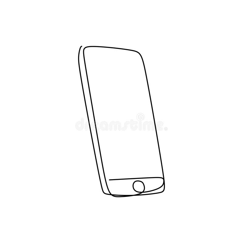 Continuous Line Drawing of Mobile Communication Devices Stock Vector ...