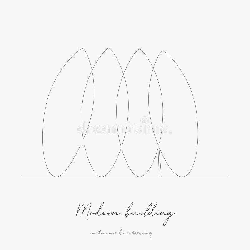 Continuous Line Drawing. Modern Building Construction. Simple Vector ...