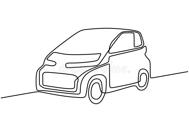 Continuous Line Drawing of Modern Racing Car Driving on Dusty Road ...
