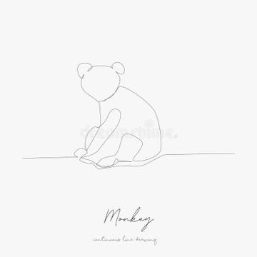 Continuous Line Drawing Monkey Stock Illustrations – 112 Continuous ...