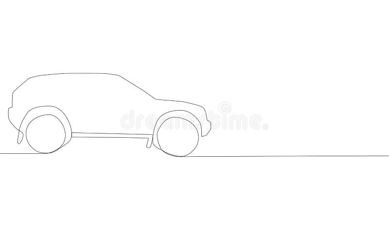Continuous Line Drawing of Motor Car Stock Vector - Illustration of ...