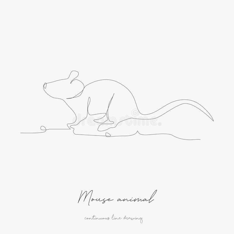 Continuous Line Drawing. Mouse Animal. Simple Vector Illustration ...