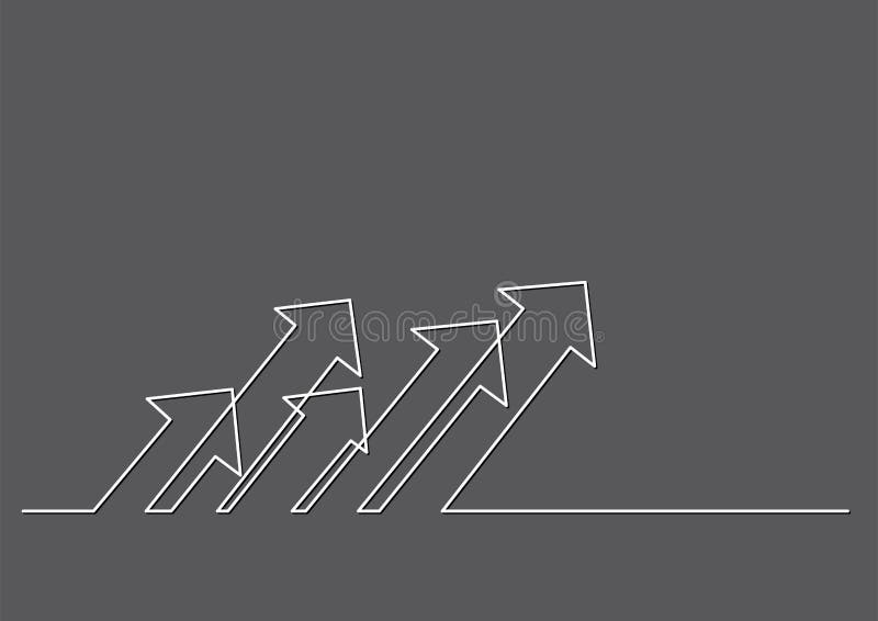 Continuous Line Drawing of Multiple Arrows Stock Vector - Illustration ...