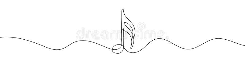 Continuous Line Drawing of Music Note. Music Note One Line Icon Stock ...