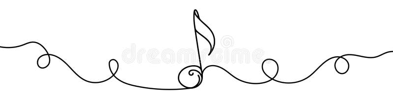 Continuous Line Drawing of a Music Note with Swirls and Loops Stock ...