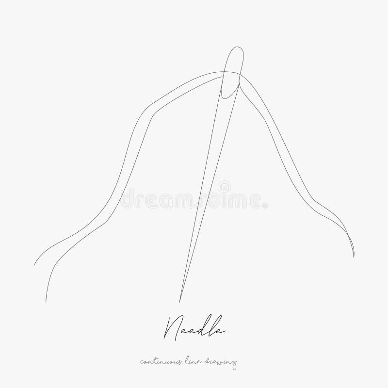 Continuous Line Drawing. Needle. Simple Vector Illustration. Needle ...