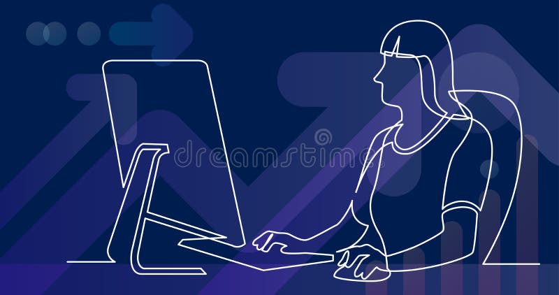 Typing Computer Line Drawing Stock Illustrations – 477 Typing Computer ...