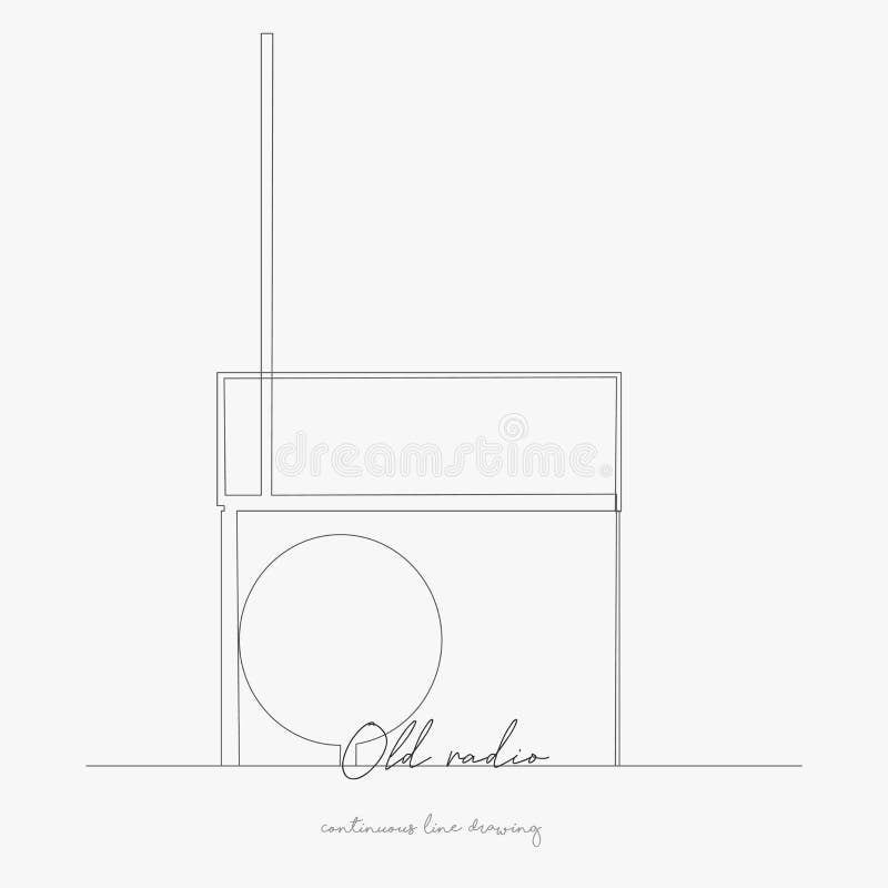 Continuous Line Drawing. Old Radio. Simple Vector Illustration. Old ...