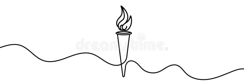 Olympic Torch Line Drawing Stock Illustrations – 137 Olympic Torch Line ...