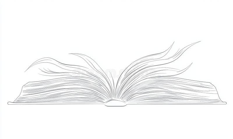 A Continuous Line Drawing of an Open Book Depicting an Education and ...