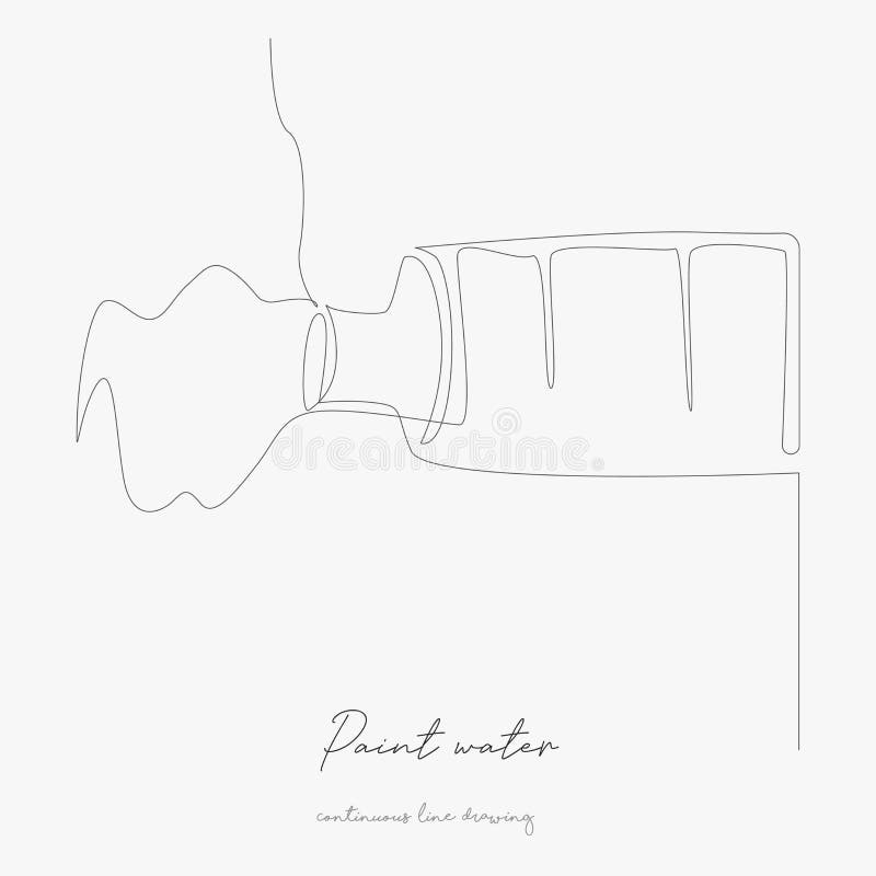 Continuous Line Drawing. Paint Water. Simple Vector Illustration. Paint ...
