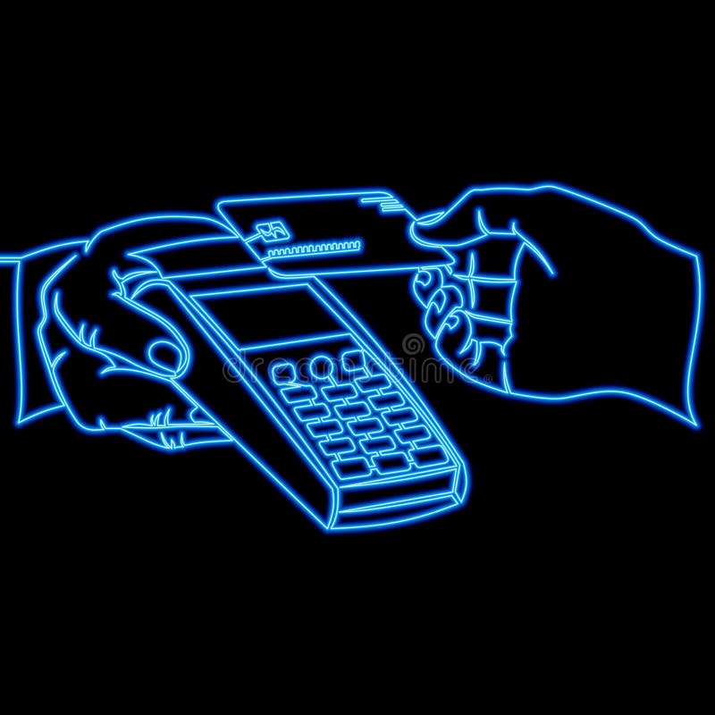 Continuous Line Drawing Payment by Credit Card through the Terminal ...