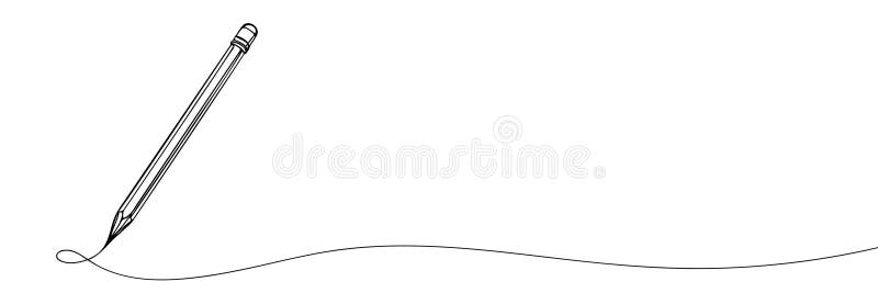 Continuous Line Drawing of Drawing Line with Pen or Pencil Stock ...