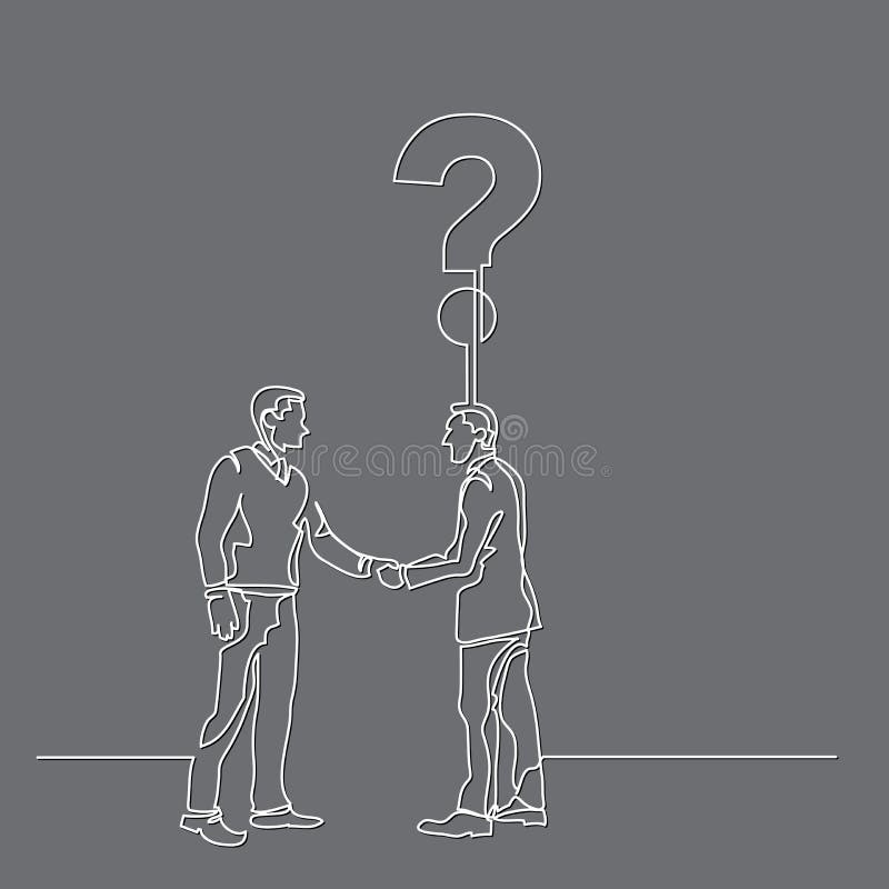 Continuous Line Drawing of People Meeting a New Question Stock Vector ...