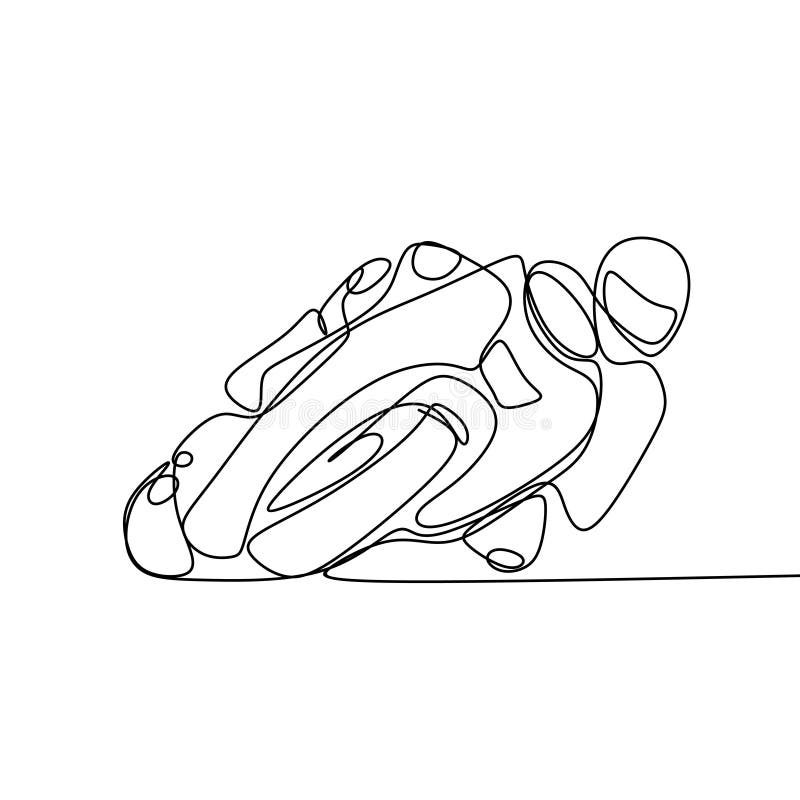 Continuous Line Drawing Person Riding Motorcycle Sport Design Stock ...