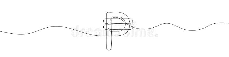 Continuous Line Drawing of Peso Currency Symbol. Line Art of Cuban Peso ...