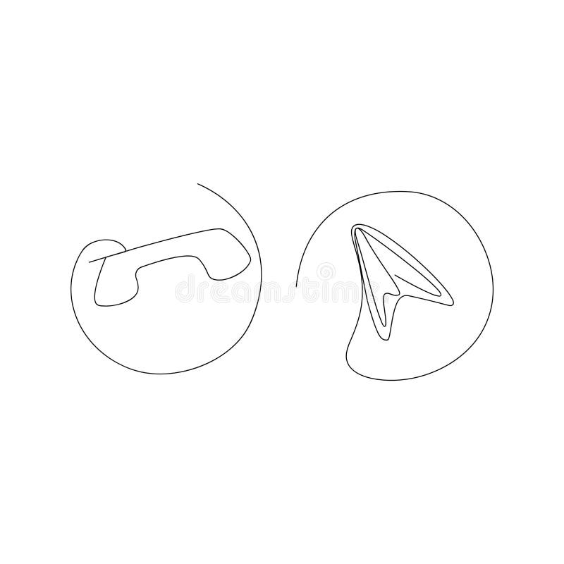 Continuous Line Drawing of Phone and Arrow. Isolated Sketch Drawing of ...