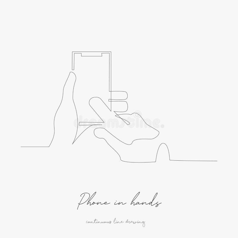 Continuous Line Drawing. Phone in Hands. Simple Vector Illustration ...