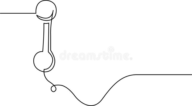 Continuous Line Drawing of Phone Receiver Stock Vector - Illustration ...