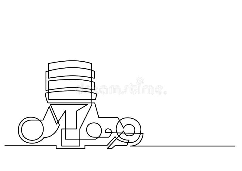 Continuous Line Drawing of Photo Camera Top View Stock Vector ...
