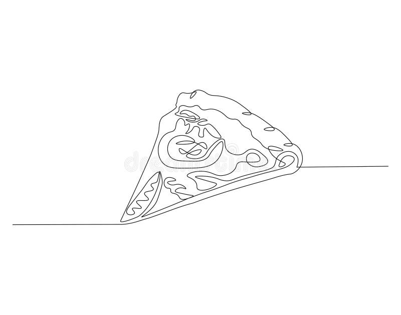 Continuous Line Drawing of Pizza. One Line of Pizza for Menu. Slice of ...