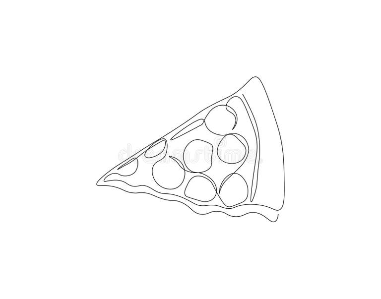 Continuous Line Drawing of Pizza. One Line of Pizza for Menu. Slice of ...