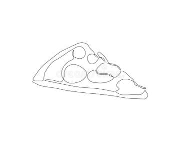 Continuous Line Drawing of Pizza. One Line of Pizza for Menu. Slice of ...