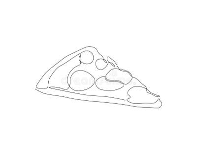 Continuous Line Drawing of Pizza. One Line of Pizza for Menu. Slice of ...