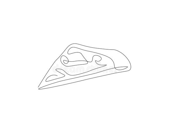 Continuous Line Drawing of Pizza. One Line of Pizza for Menu. Slice of ...