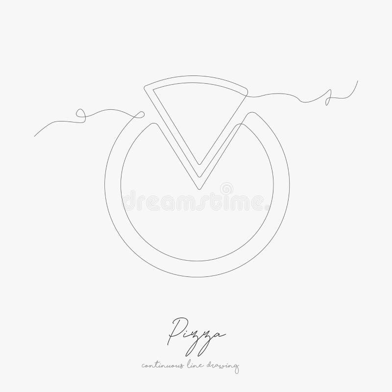 Continuous Line Drawing. Pizza. Simple Vector Illustration. Pizza ...