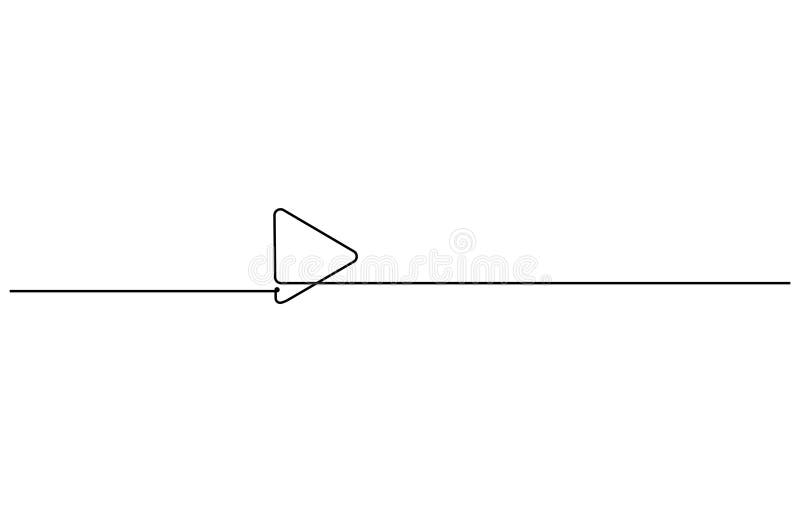 One Continuous Line Drawing of Play Button. Icon of Start Playing Music ...